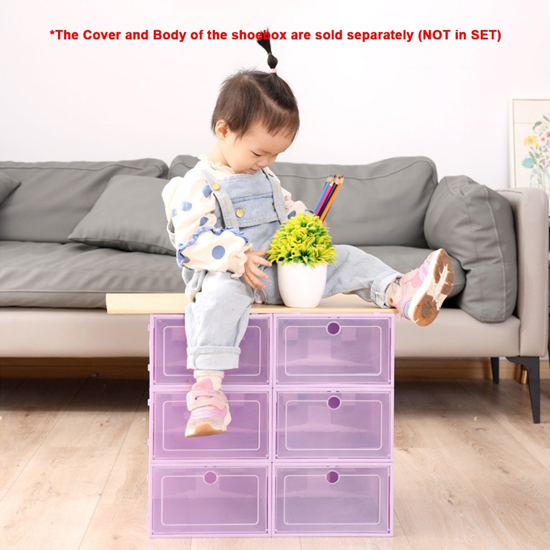 Foldable Colorful Storage Shoe Box Stackable Shoe Box PP Plastic Shoe ...