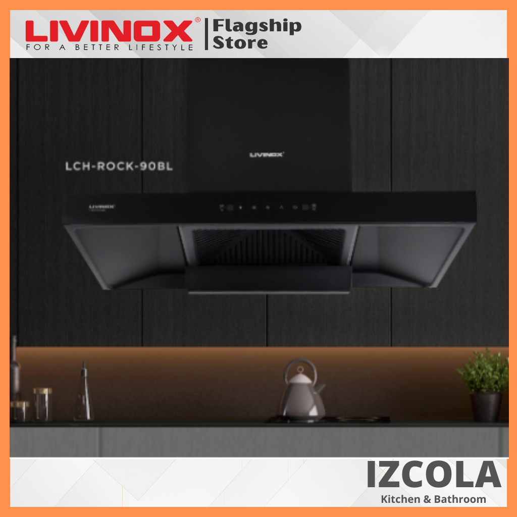 Penyedut asap dapur LIVINOX LCH-ROCK X-90BL 1500m³/hr COOKER HOOD SET ...