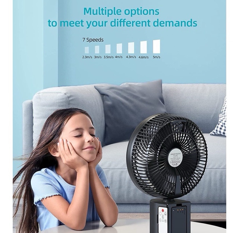 🔥Ready Stock🔥Roccia 2-IN-1 20000mAh 10 inch floor fan Portable ...