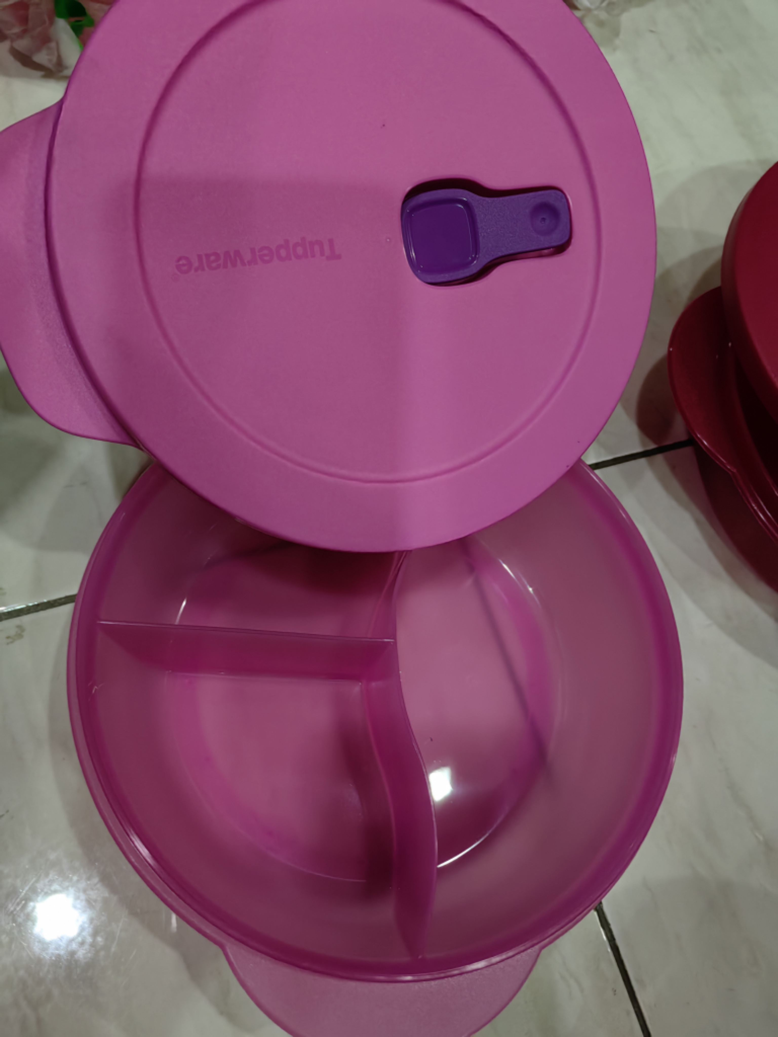 10 warna: Tupperware Crystalwave Round Lunch Box 800ml / 825ml / 1.5L ...
