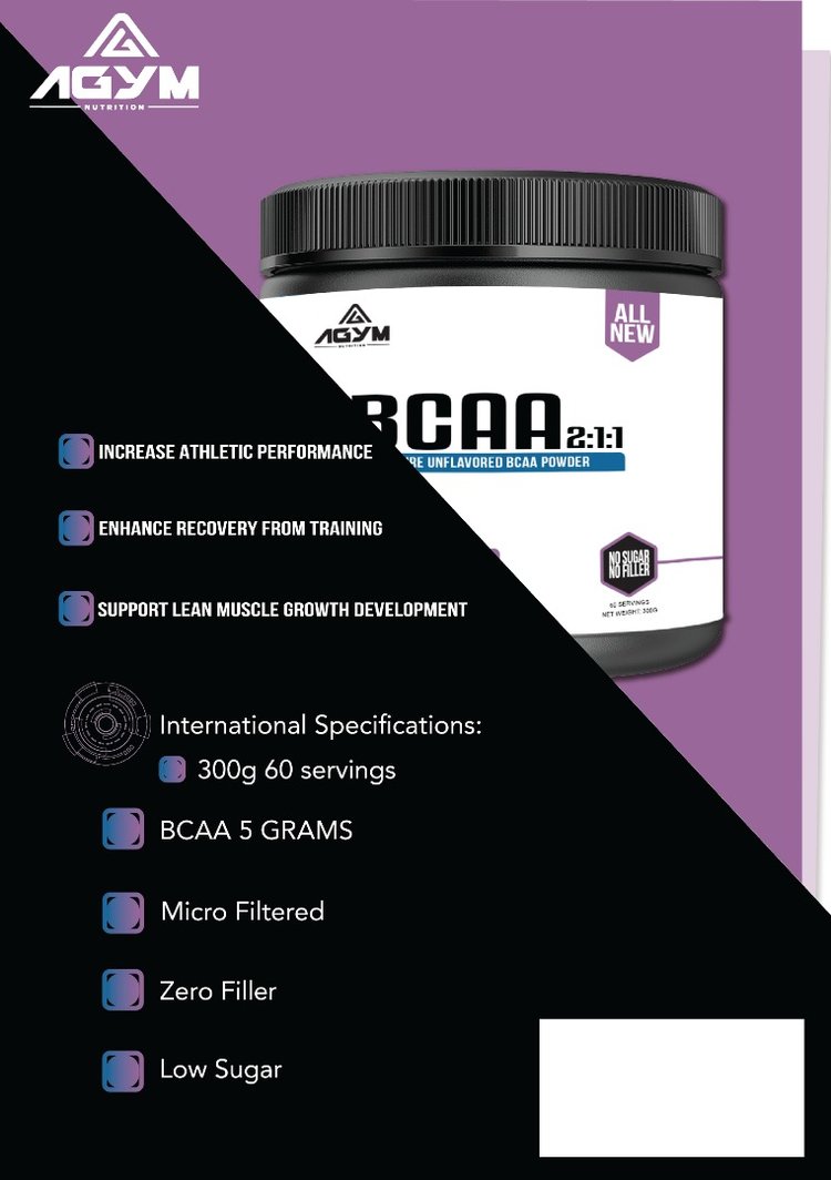 AGYM NUTRITION BCAA 2:1:1 100% Pure Unflavoured GREAT MUSCLE | Shopee ...