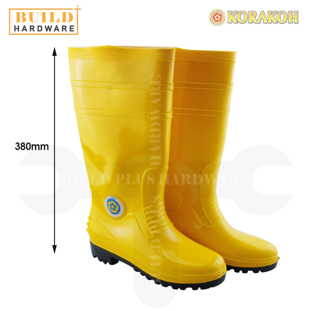 KORAKOH M7000 Yellow PVC Rubber Boot With Sock (Size: 39-44) 黄色水鞋 Kasut ...