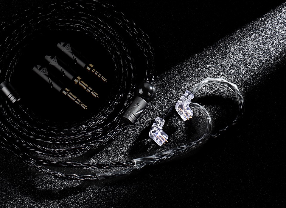 QKZ Q1 MAX 16 Strand 352 Cores Earphones Upgrade Cable 3 in 1 2.5mm+3.5mm+4.4mm Silver Plated ...