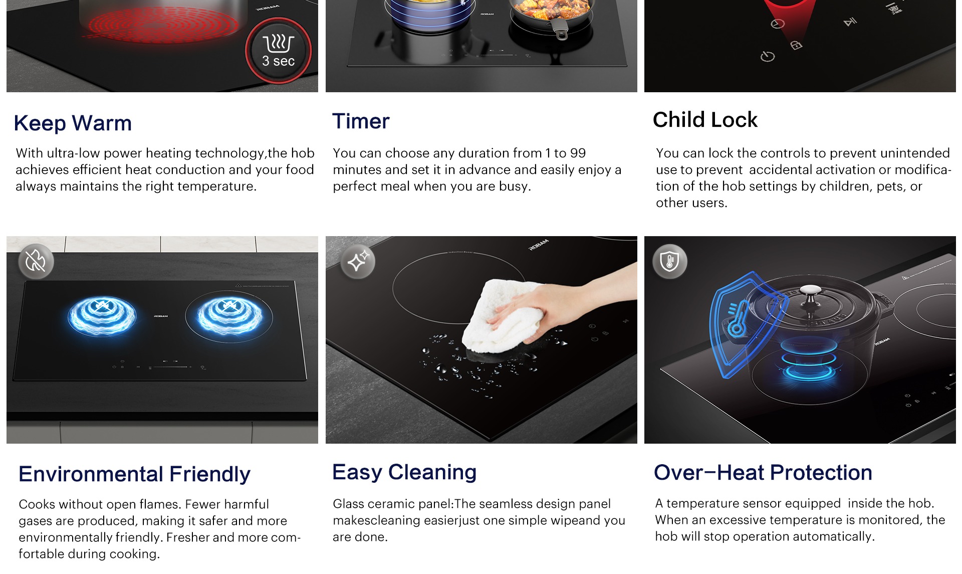 ROBAM Electric Hob With Induction + Ceramic Cooking Zone SRB-7W2H01 | Shopee Malaysia