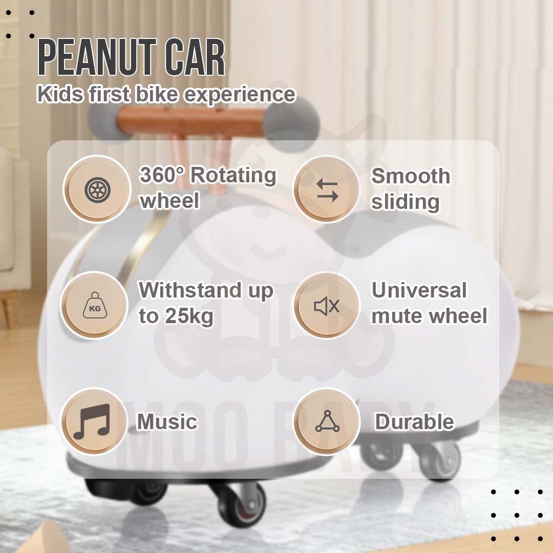 ⭐Moo Baby Peanut Car Baby Car Kids Car Swing Car Kids Ride On Push Car ...