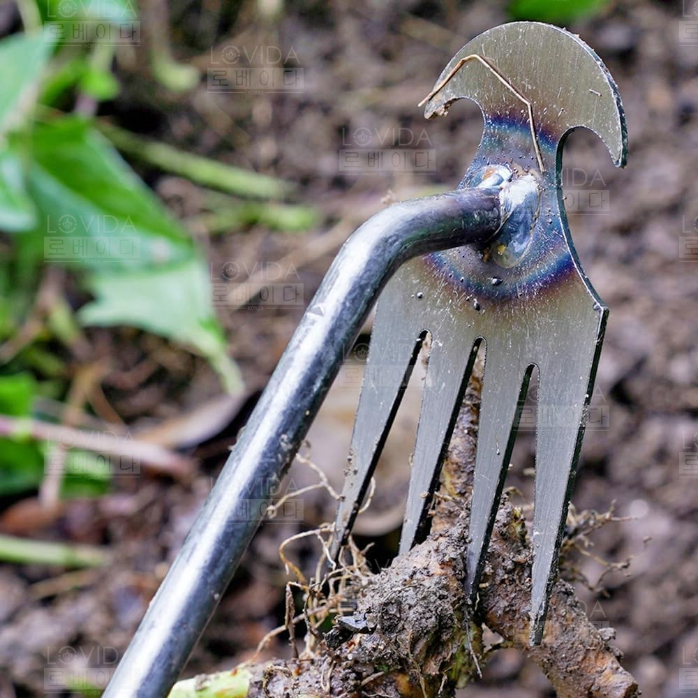 LOVIDA 50CM Weeding Tool Gardening Rake 4 Teeth Dual Purpose Weeder ...