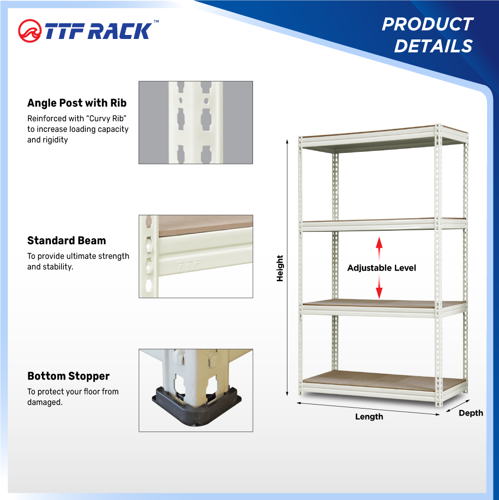 TTF Rack™️ (East Malaysia) EASY RACK H150-210cm/ Boltless Rack Storage ...