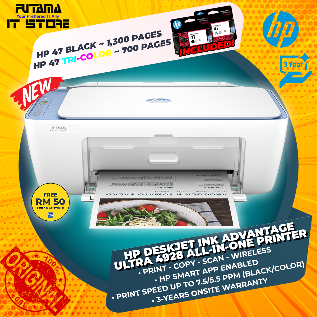 HP DeskJet Ink Advantage Ultra 4928 All-in-One Printer - Print, Copy ...