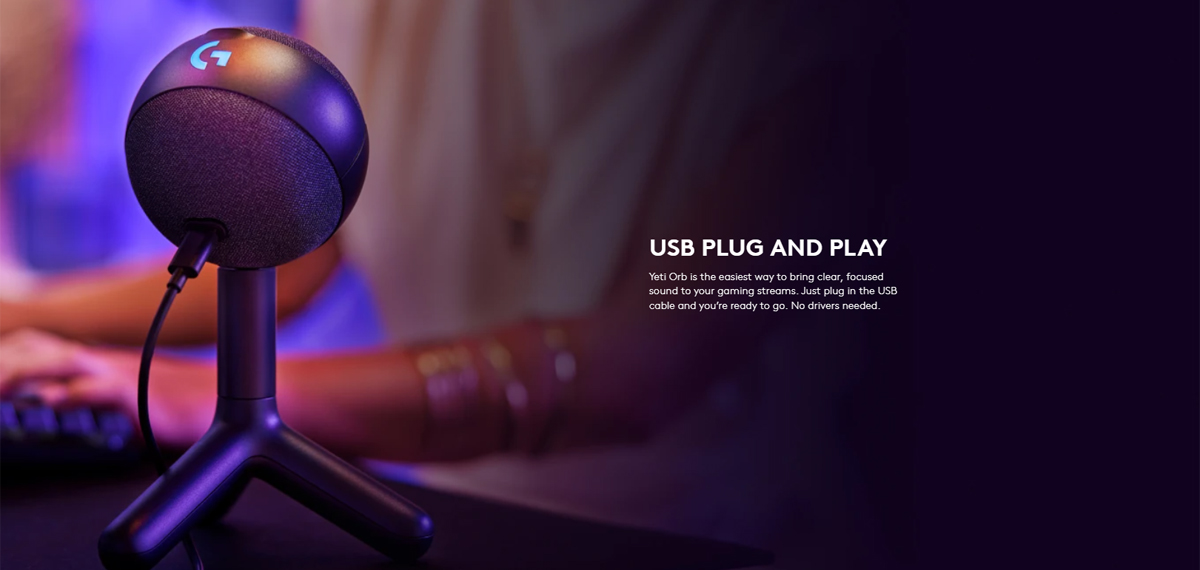 Logitech G Yeti Orb Condenser RGB Gaming Microphone with LIGHTSYNC, USB ...