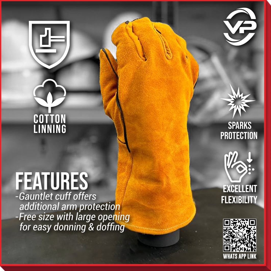 13”/ 35CM WELDING GLOVE BROWN LEATHER HEAVY DUTY SARUNG TANGAN WELDING ...