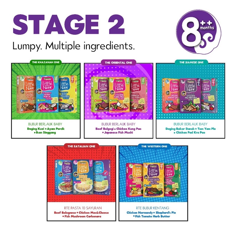 💚 Little Nuur Baby Food Porridge Bubur Nasi Puree Fruits Laksa Snack ...
