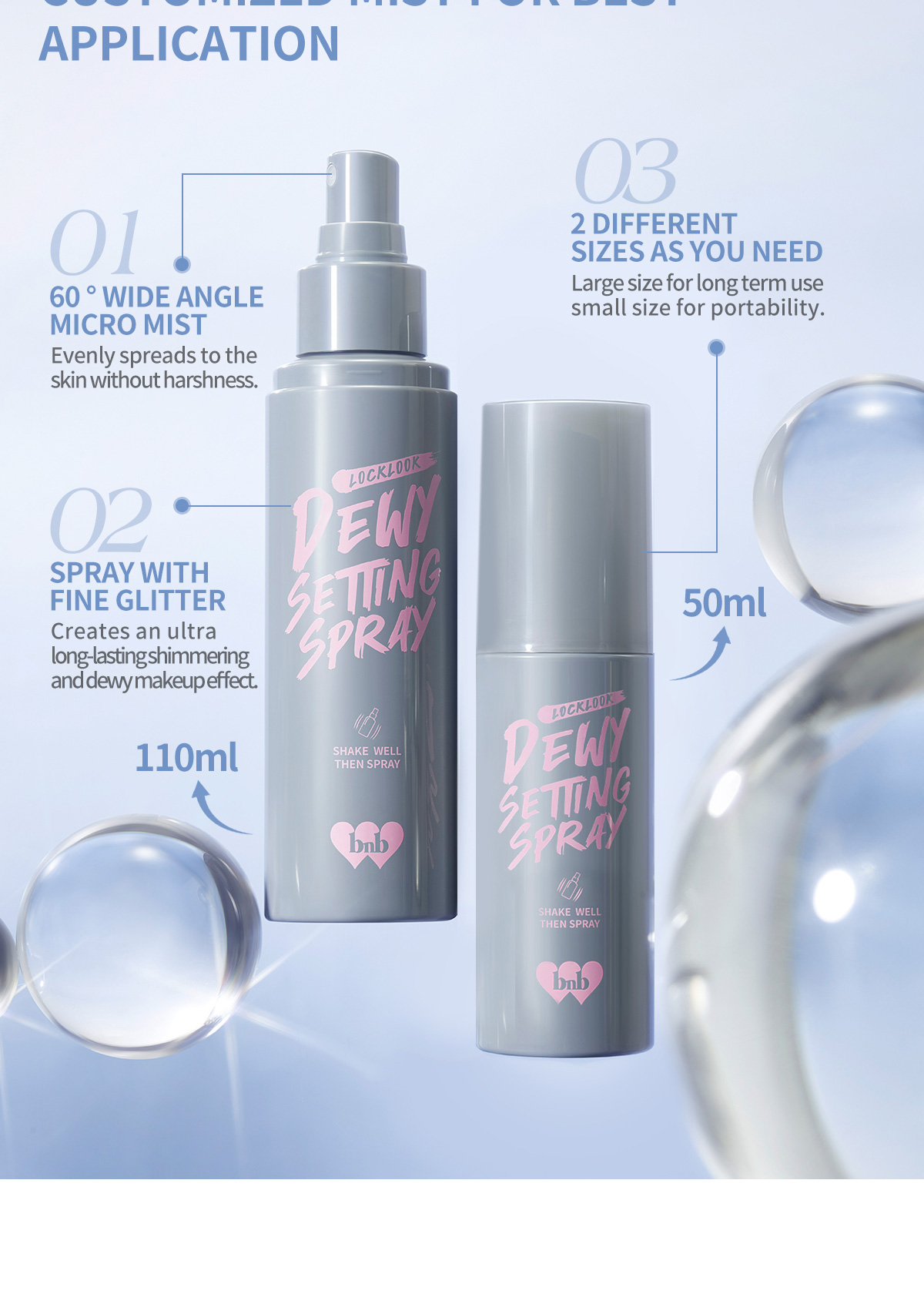 BNB Barenbliss Locklook Dewy/Matte Waterproof Setting Spray (50ml ...