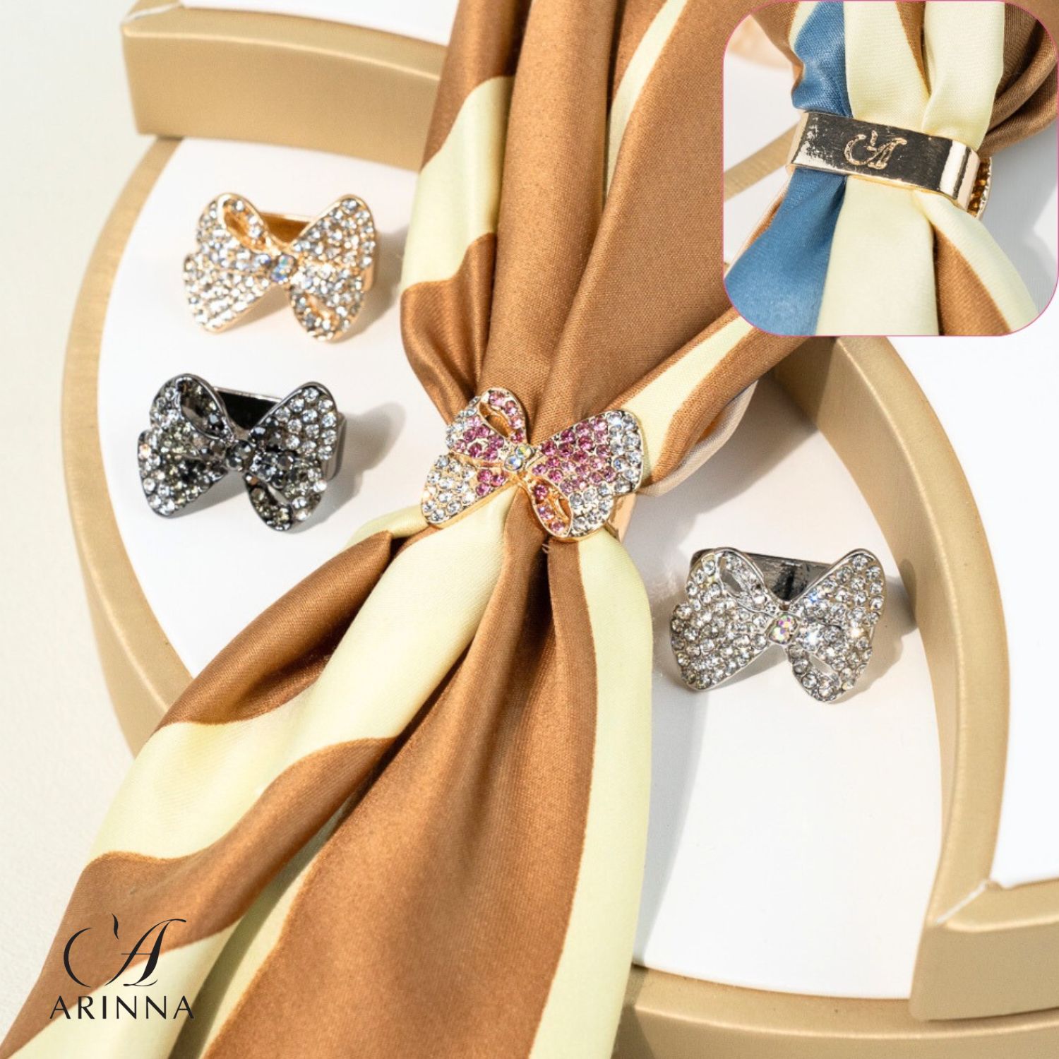 ARINNA 5in1 [FREE BOX] SET Kerongsang Ring Brooch Tudung Gift Box For ...