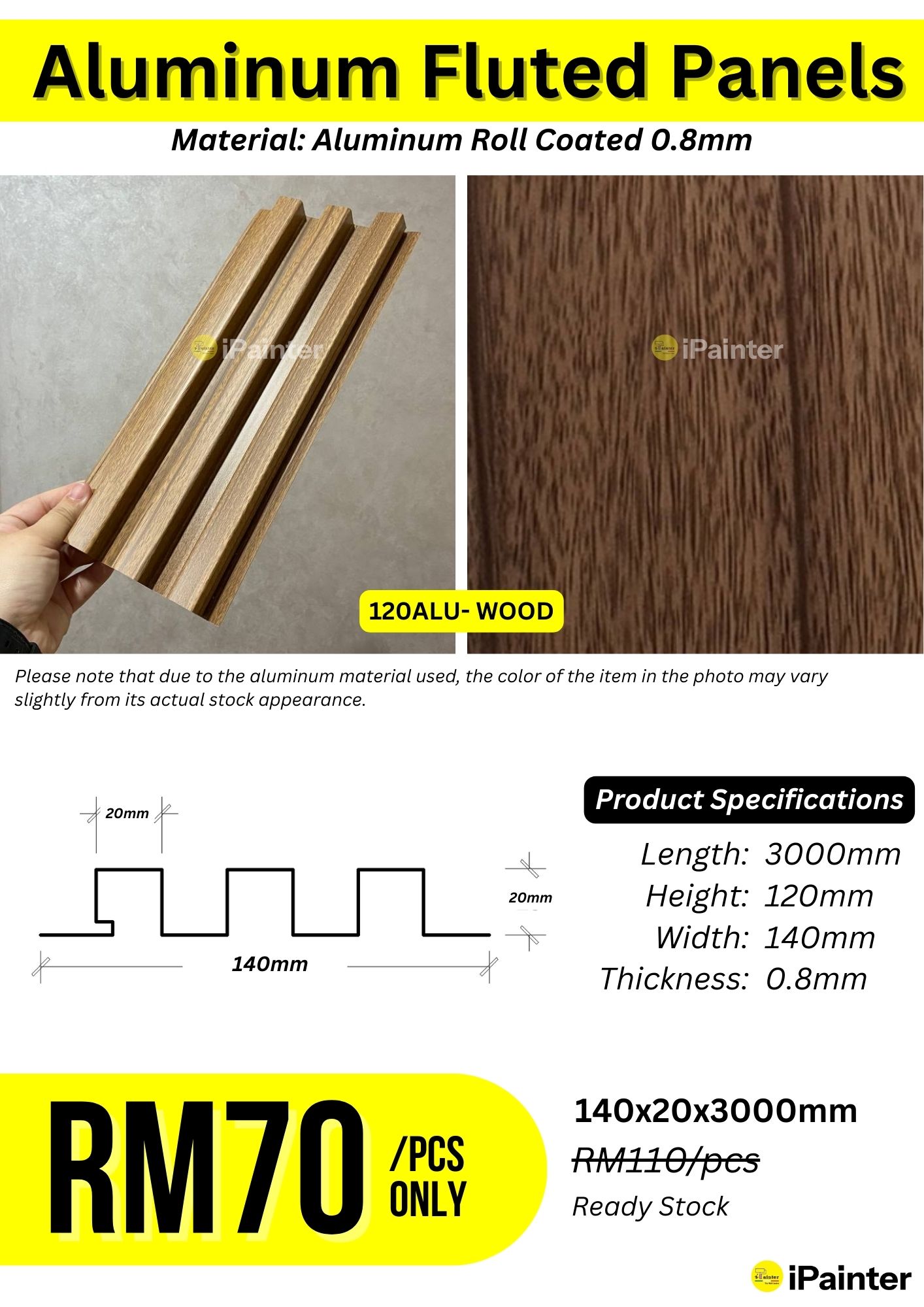 ALUMINUM CEILING STRIP FLUTED PANEL BAFFLE CEILING EASY INSTALL ...