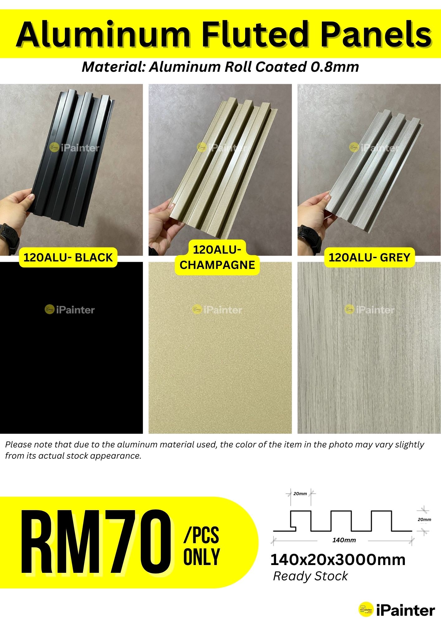 ALUMINUM CEILING STRIP FLUTED PANEL BAFFLE CEILING EASY INSTALL ...