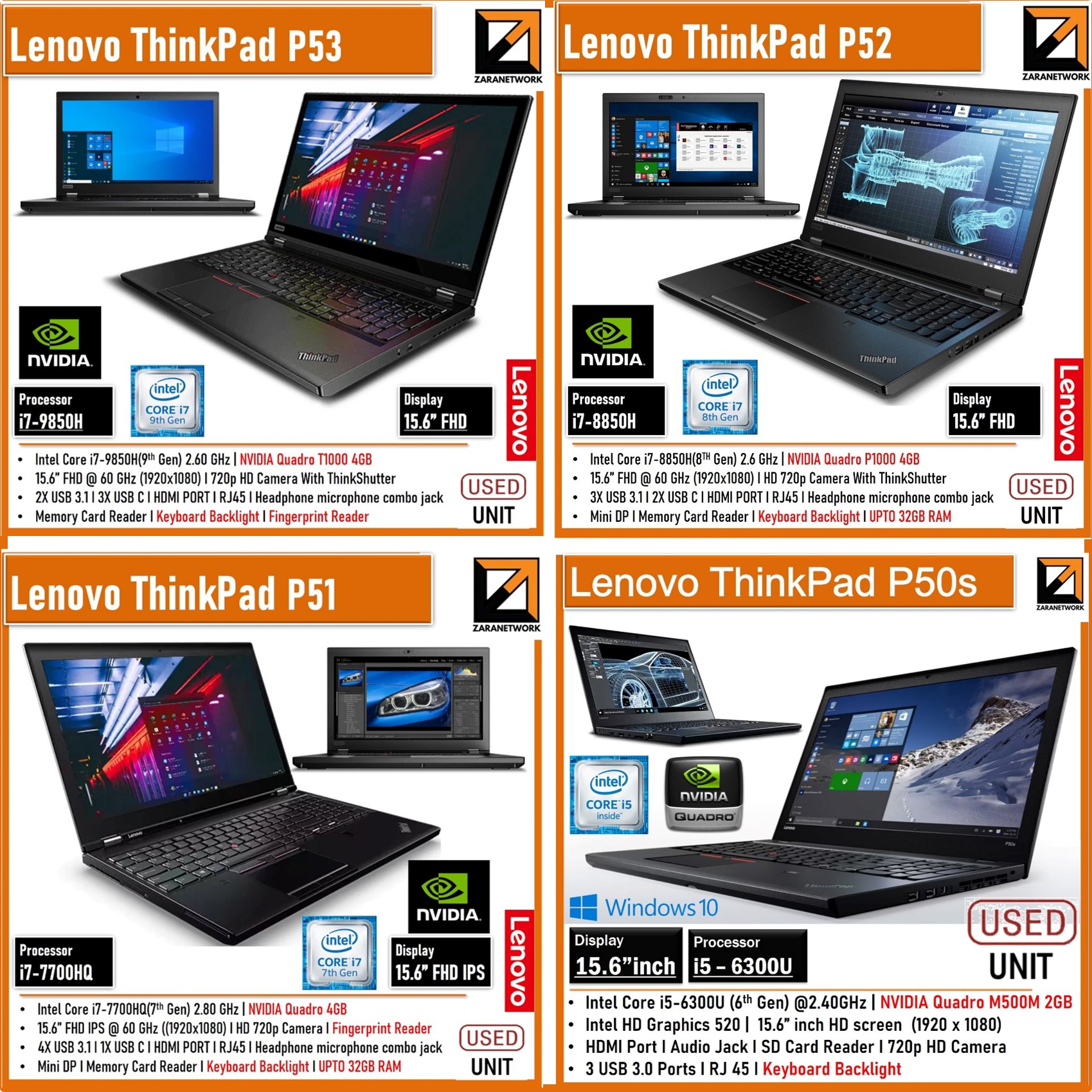 LENOVO NVIDIA GRAPHICS GAMING LAPTOP (1 YEAR WARRANTY T&C) P15/P52/P53 ...