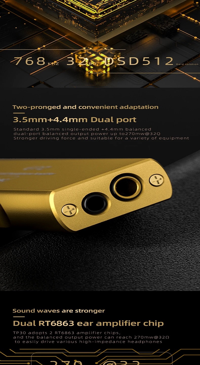 EPZ TP20 TP30 Portable MQA USB DAC Audio Headphone Amplifier / Dongle ...