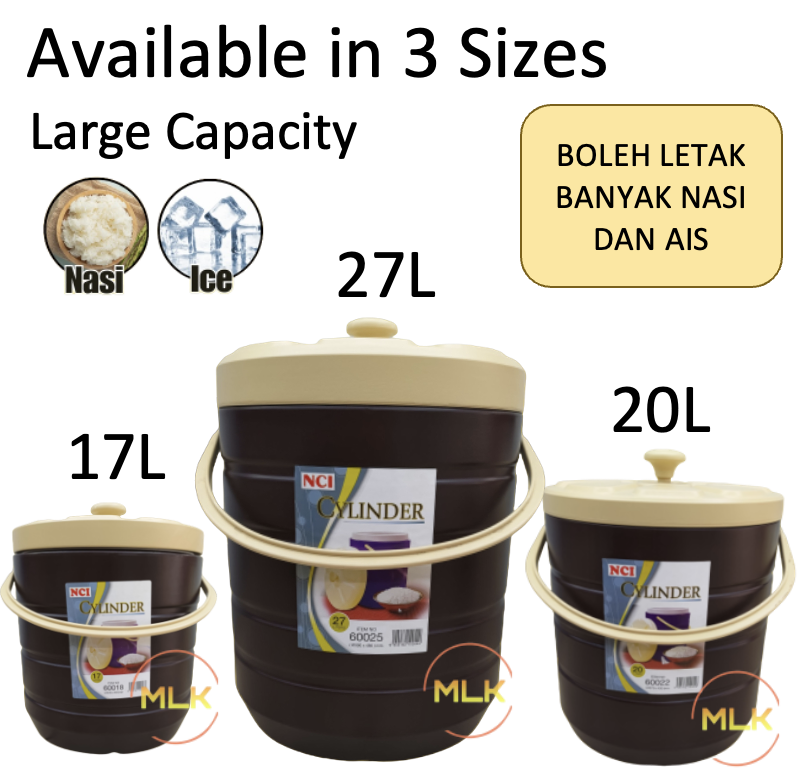 MLK Heavy Duty Ice Rice Bucket NCI Bekas Tong Nasi Cooler Box Thermos ...