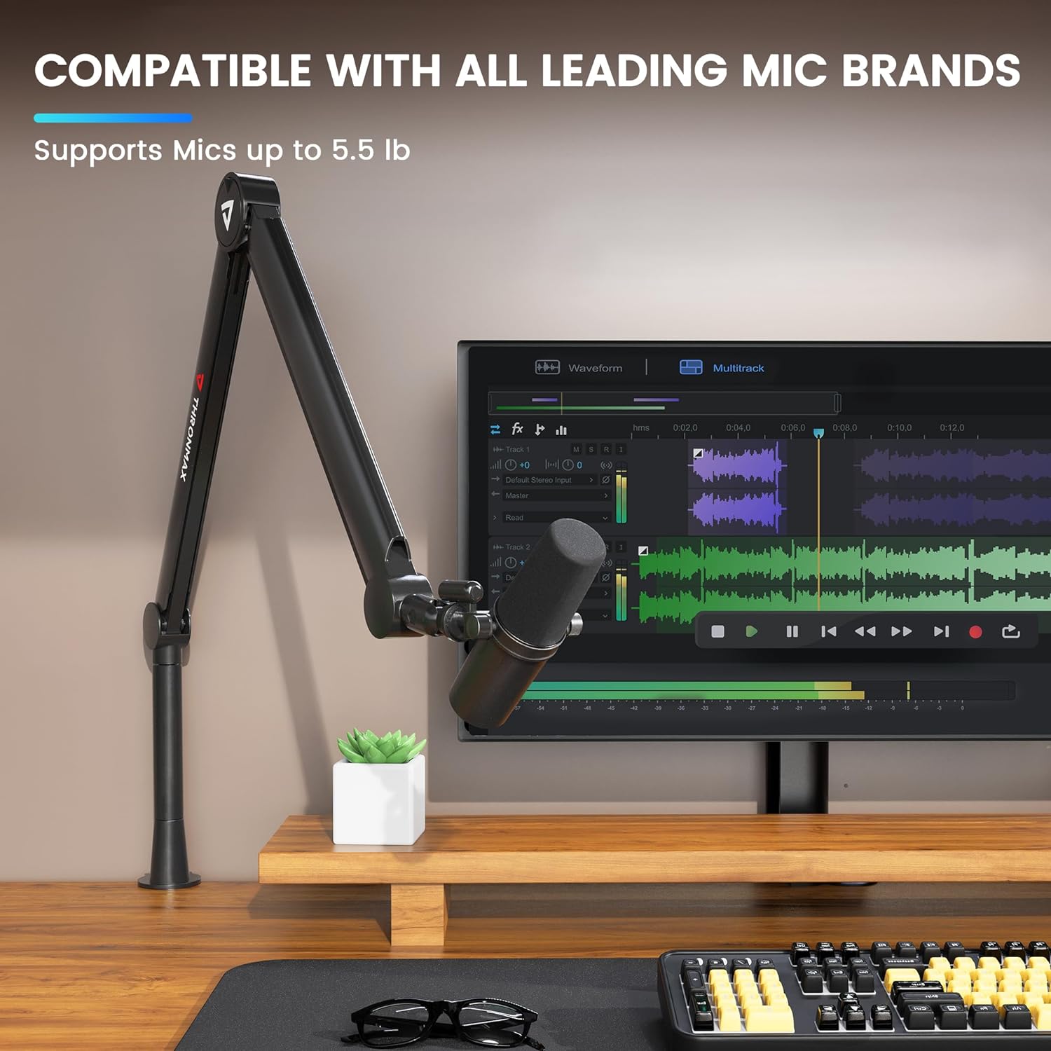 Thronmax S8 Twins Boom Arm Mic Stand. Professional-Grade Studio ...