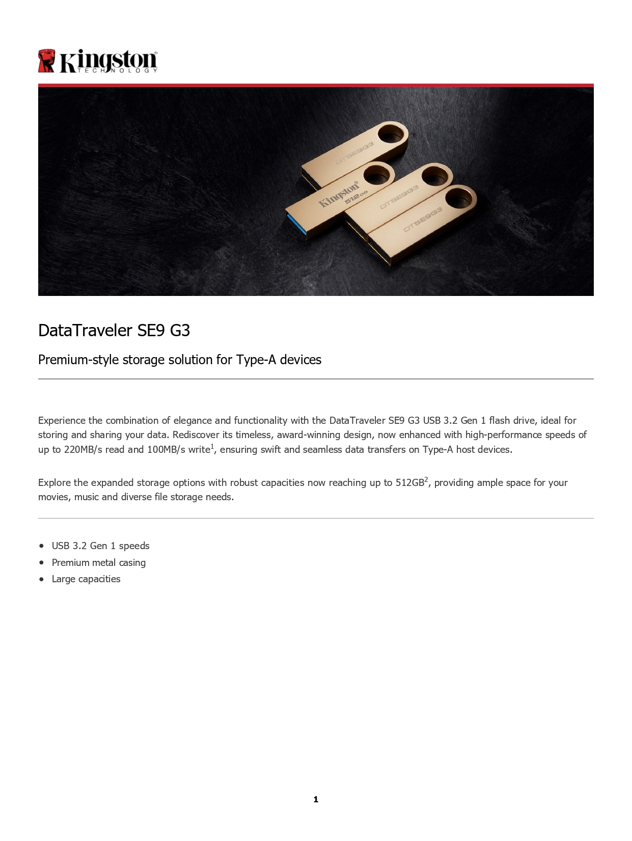 KINGSTON DataTravele DTSE9 G3 / SE9 USB Flash Drive ( 64GB / 128GB ...