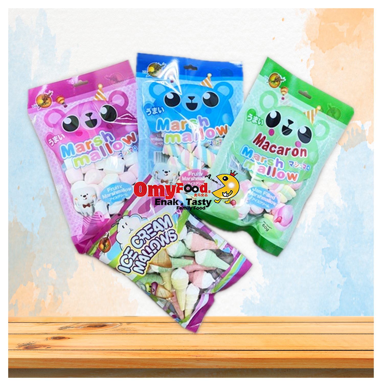 52g / 60g / 85g Ice Cream Mallows / Marshmallow [Twist / Round ...