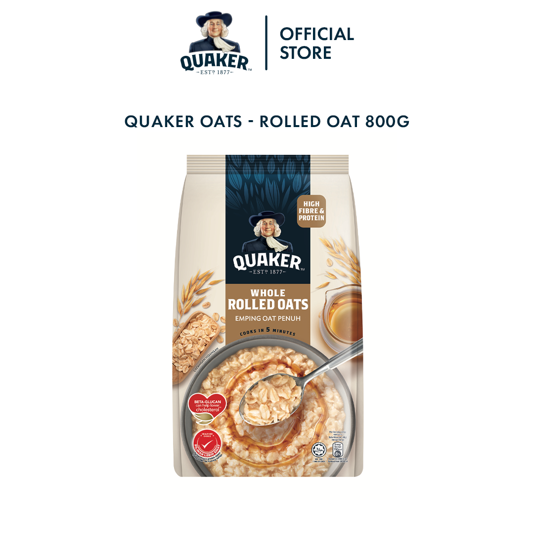 Quaker Whole Rolled Oats 800g | Shopee Malaysia
