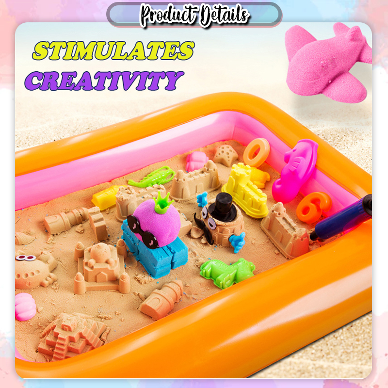 [Happy Kids] 1kg Play Sand For Kids Moldable Play Beach Magic Sand ...