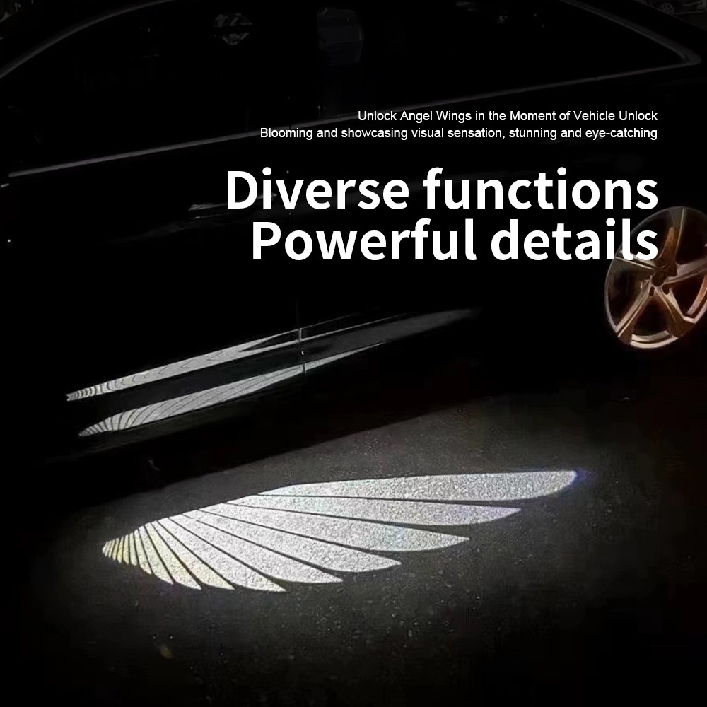 Car Angel Wing rearview mirror ground light welcome light high-end car ...