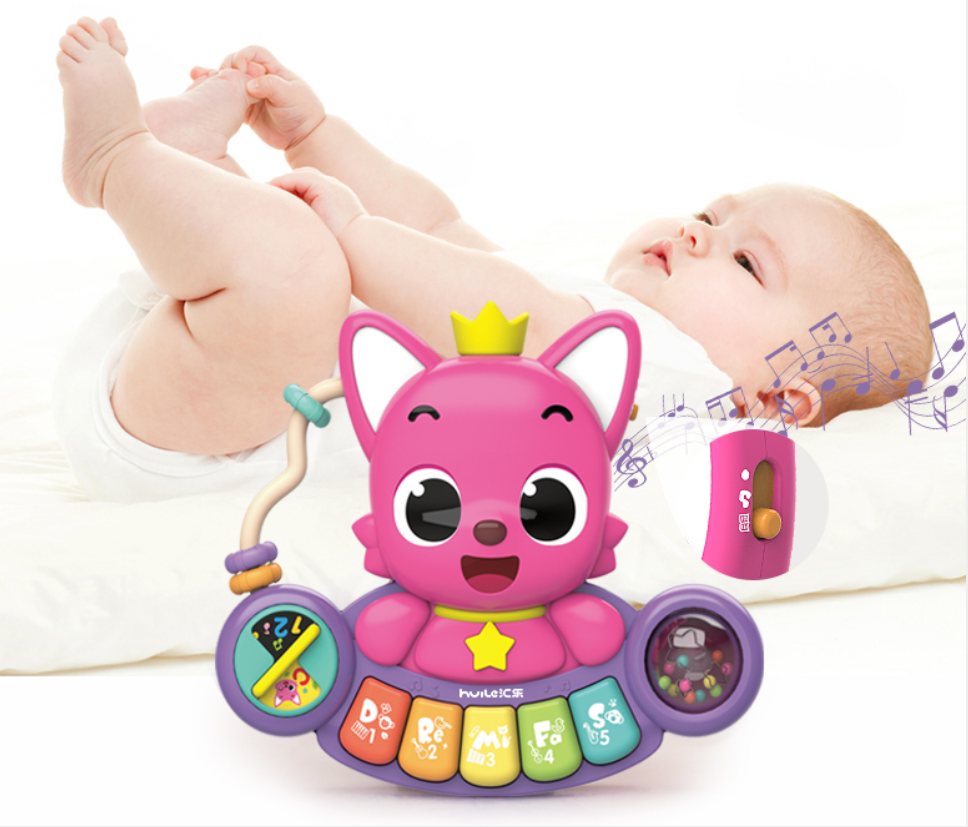 【Original】PINKFONG Finger Piano Music Rattle Baby Toy Puzzle Baby Shark ...