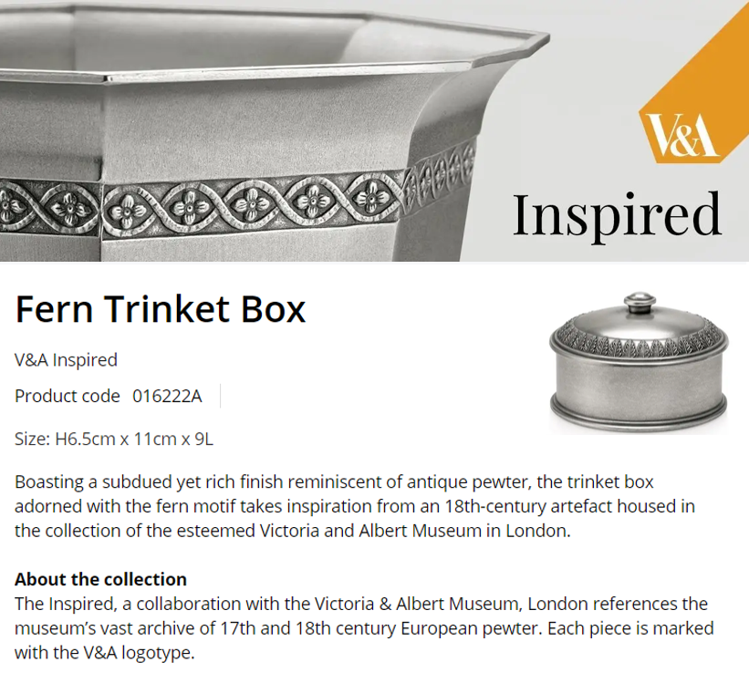 Royal Selangor V&A Inspired Collection Fern Trinket Box | Shopee Malaysia