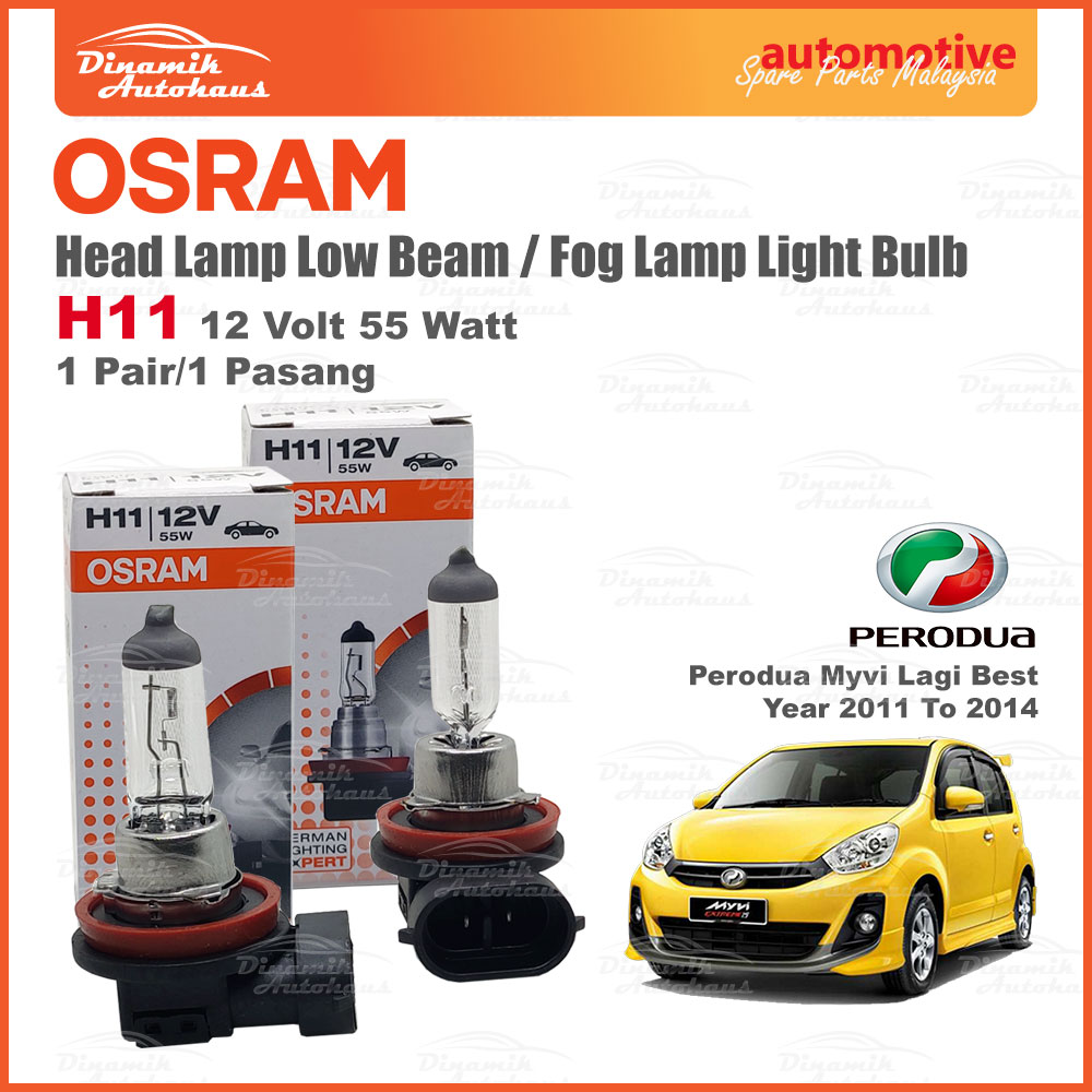 Perodua Myvi Lagi Best Year 2011 To 2014 Head Lamp Low Beam / Fog Lamp Halogen Light Bulb Osram ...
