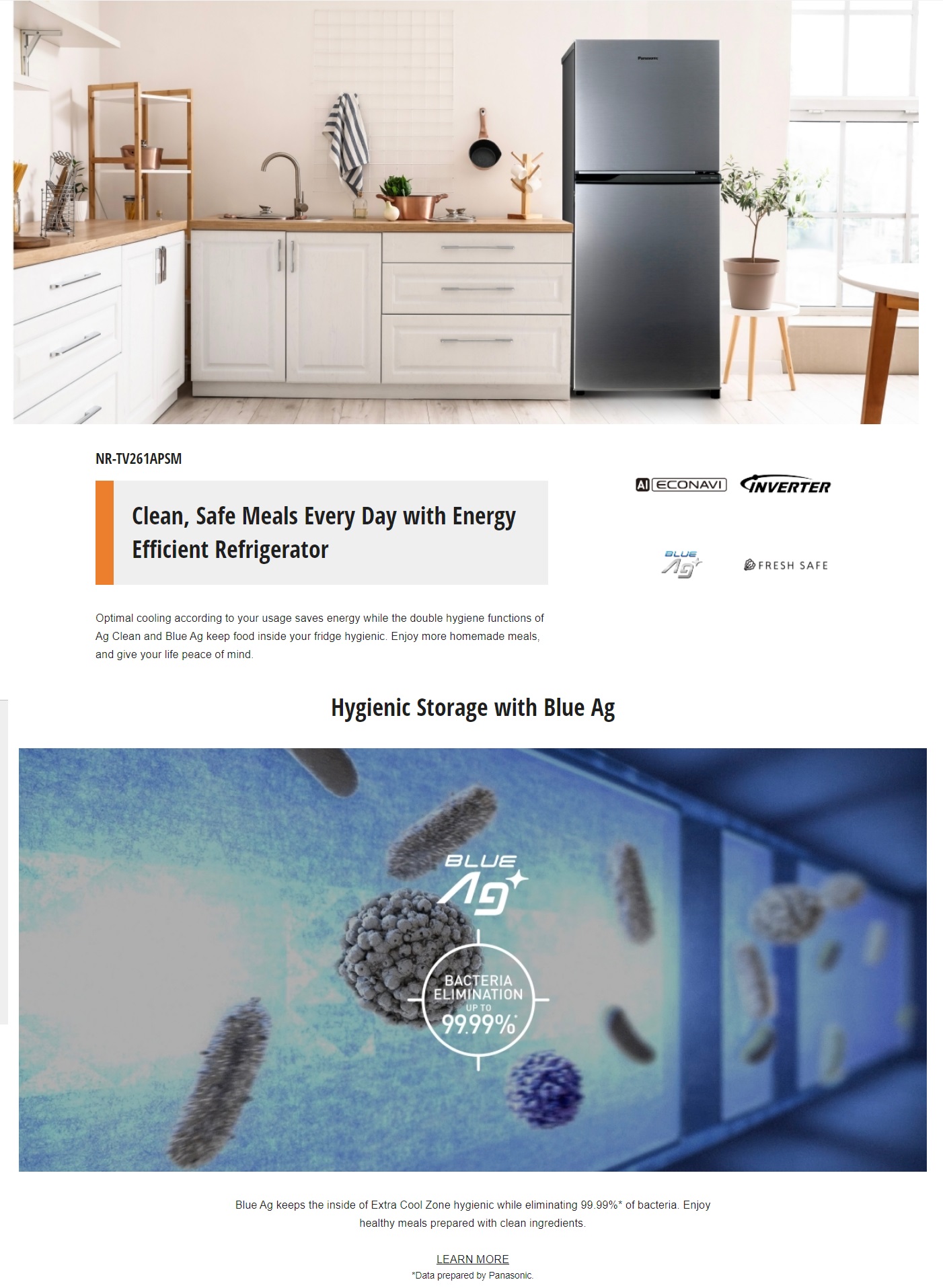 Panasonic Refrigerator 2 Door Inverter 262L Fridge Peti Sejuk Peti Ais ...