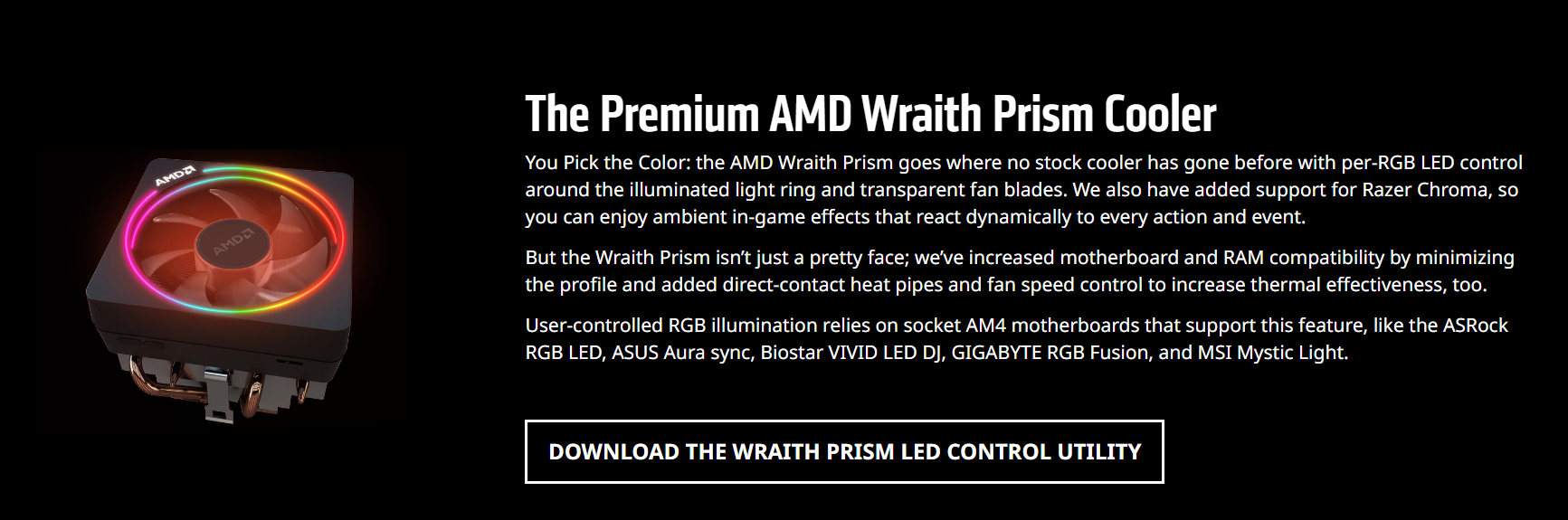 AMD Wraith Stealth / AMD Wraith Prism RGB LED AM4 CPU Cooler | Shopee ...