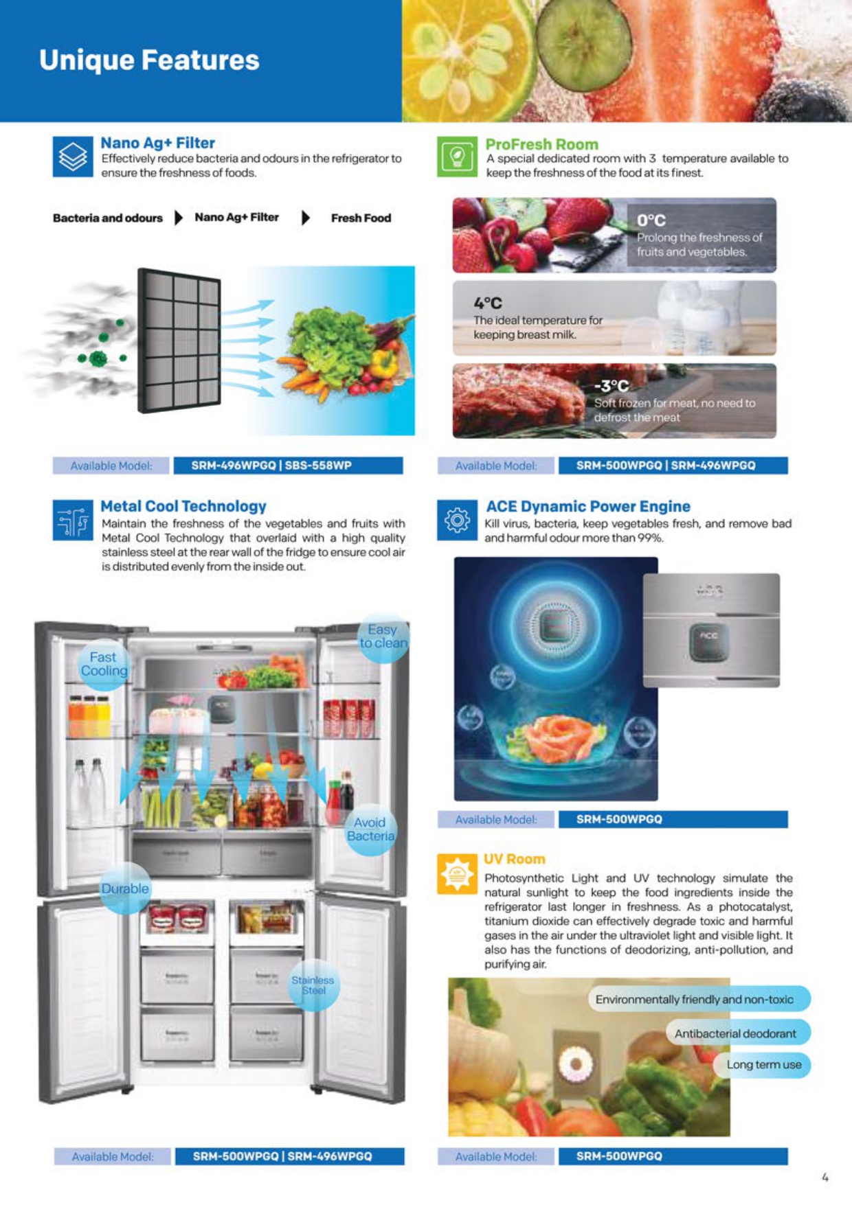 【NEW】Skyworth 588L Multi Door Refrigerator SRM-496WPGQ 4 Door Fridge ...