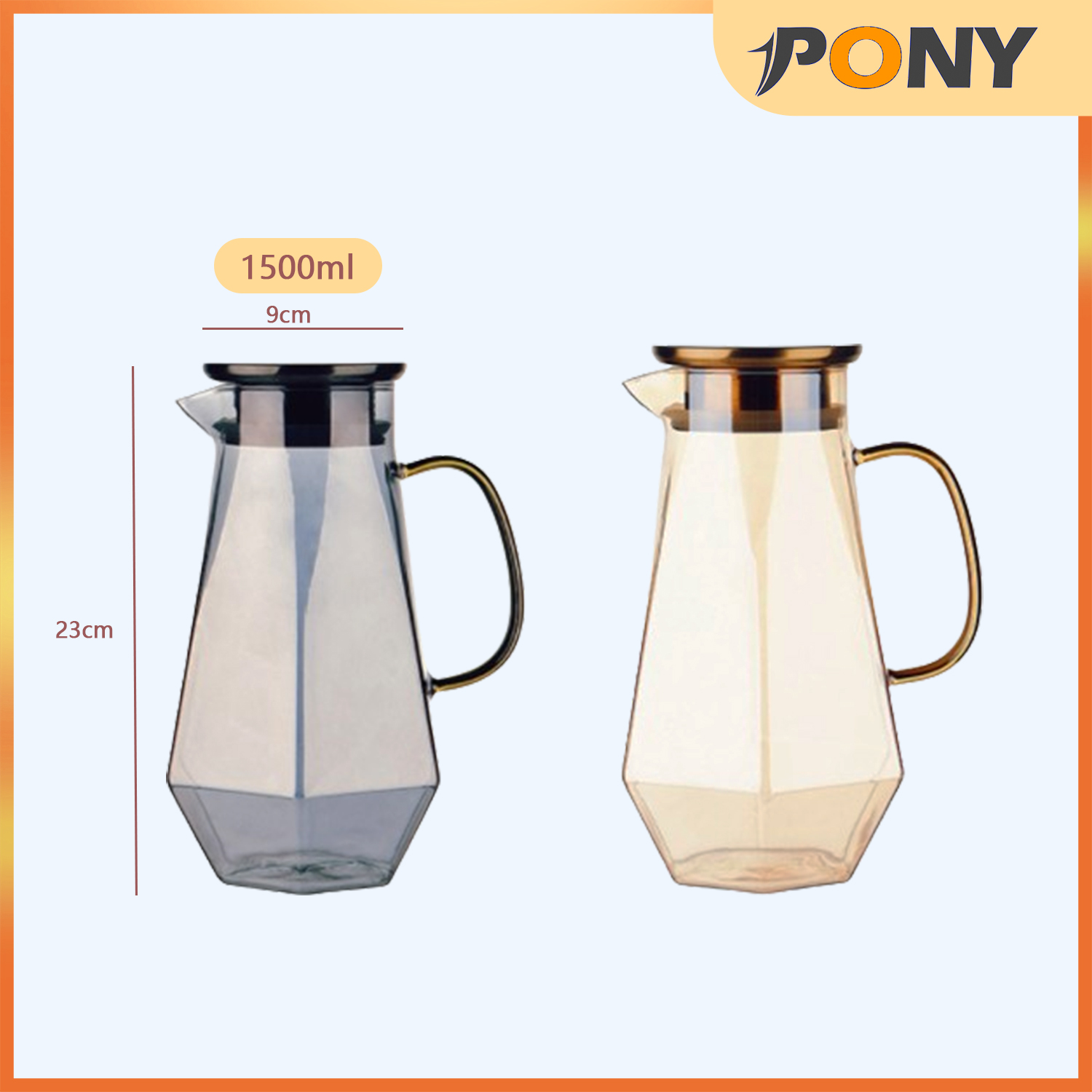 PONY cawan dan jug 7 PCS glass tea pot water jar thickened jug teko lid ...
