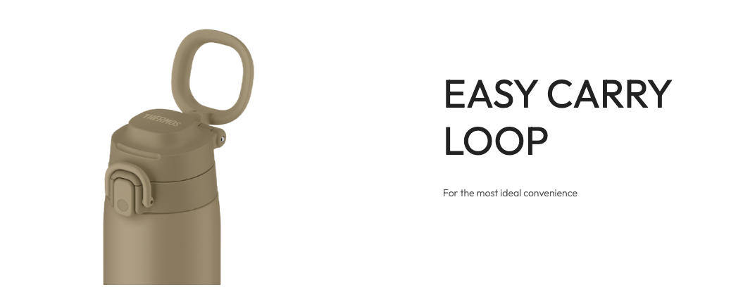 THERMOS Vacuum Insulated Thermal Flask with Carry Loop JOS Series ( 500ml / 750ml ) One-Touch ...