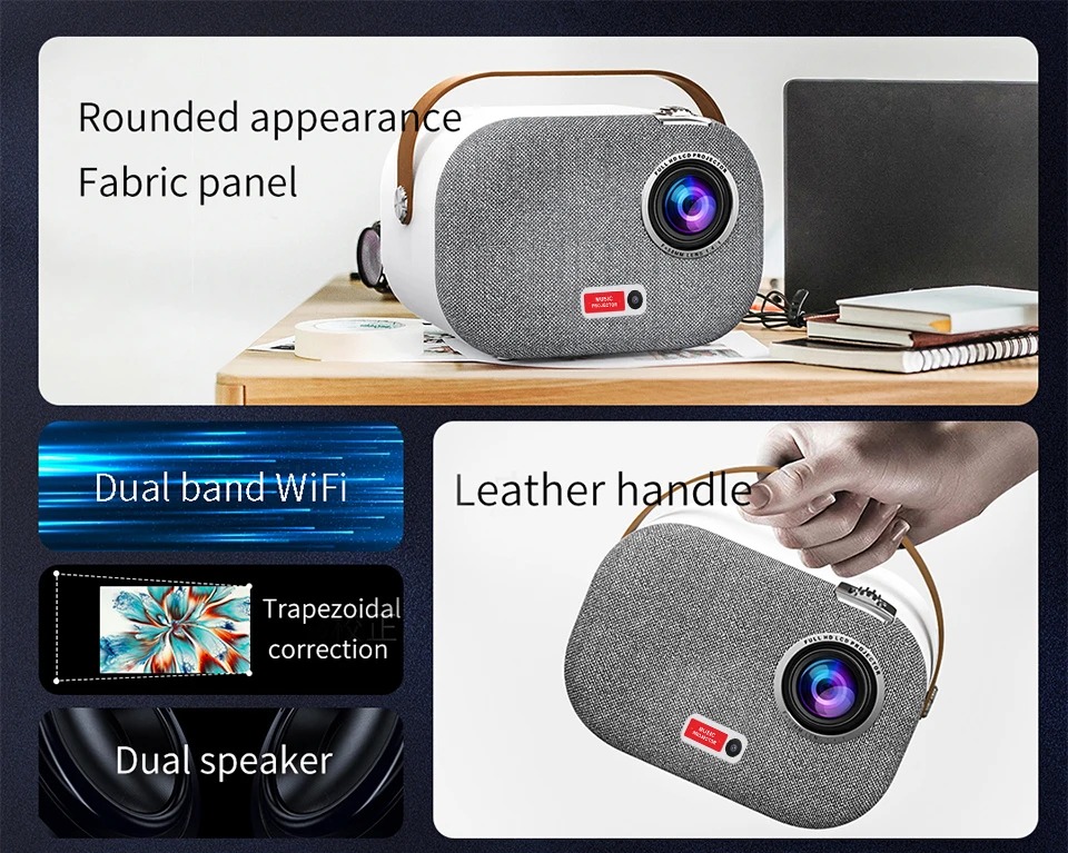 Projector 4K Android 9.0 10000 Lumens 2+32GB Dual WiFi Wireless ...