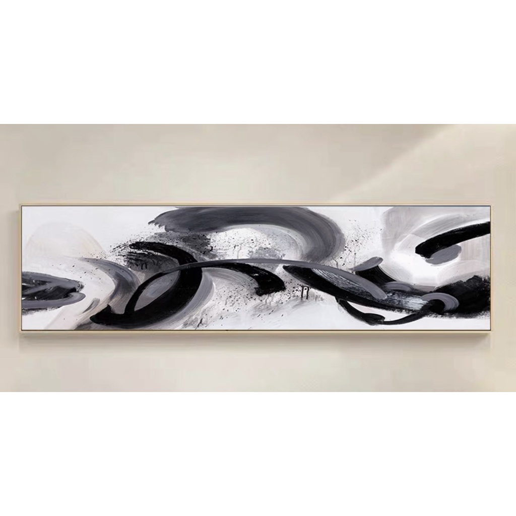 SamSpace Zen Style Canvas Wall Art Painting Black Wood Frame Nordic ...