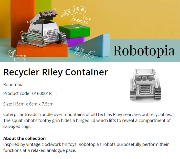 Royal Selangor Robotopia Collection Recycler Riley Container | Shopee ...