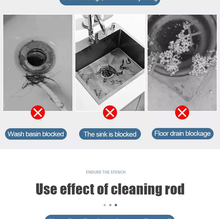 12 PCS Drain Cleaning Prevent Oil Blockage StickSewer Cleaning Drain ...