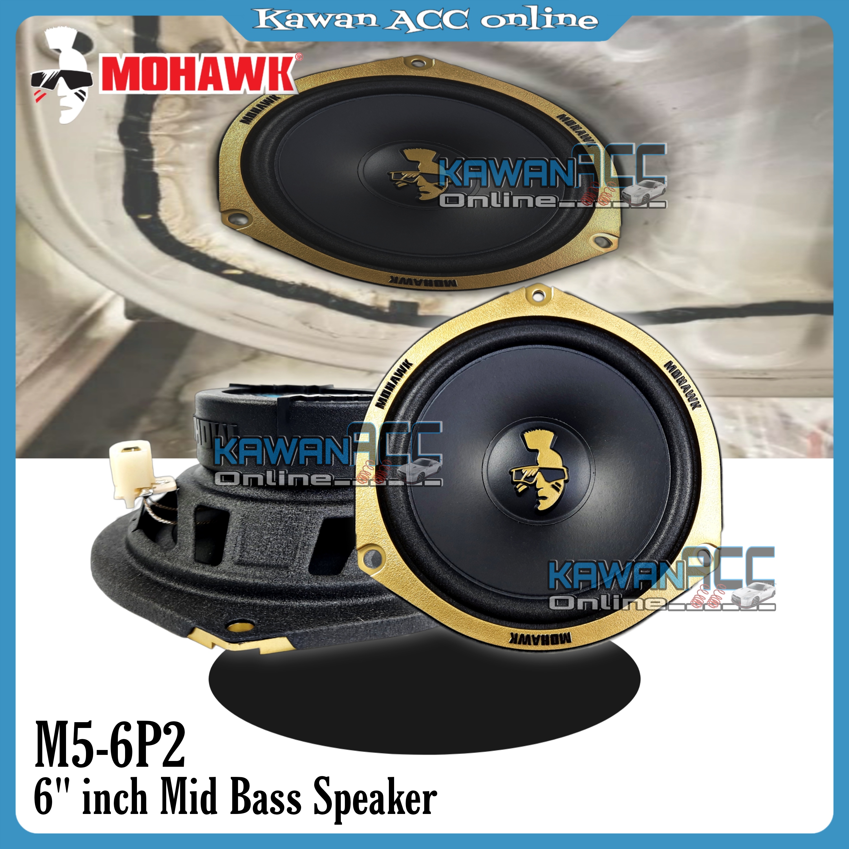 MOHAWK Perodua Viva Plug & Play Speaker 6'' inch (2way 625/ 6'' Bass ...