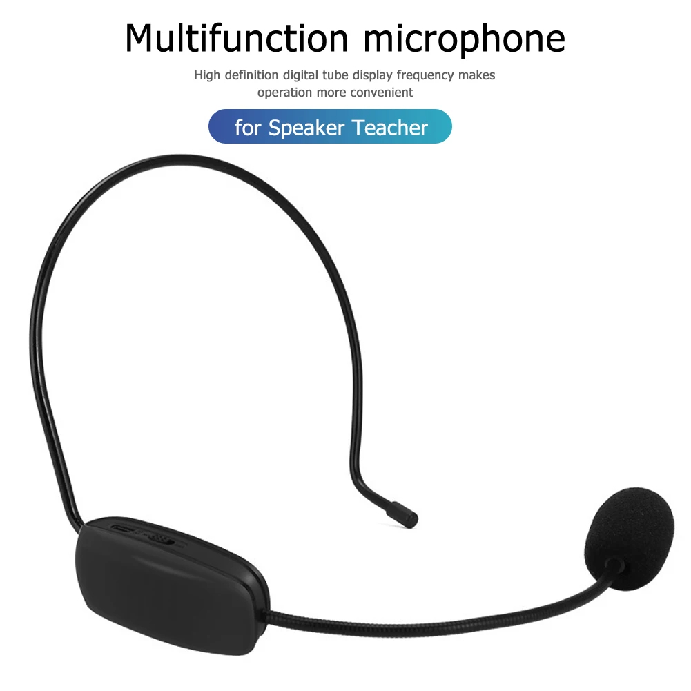Rolton Universal Wireless FM Headset Microphone | Radio FM Pairing for ...