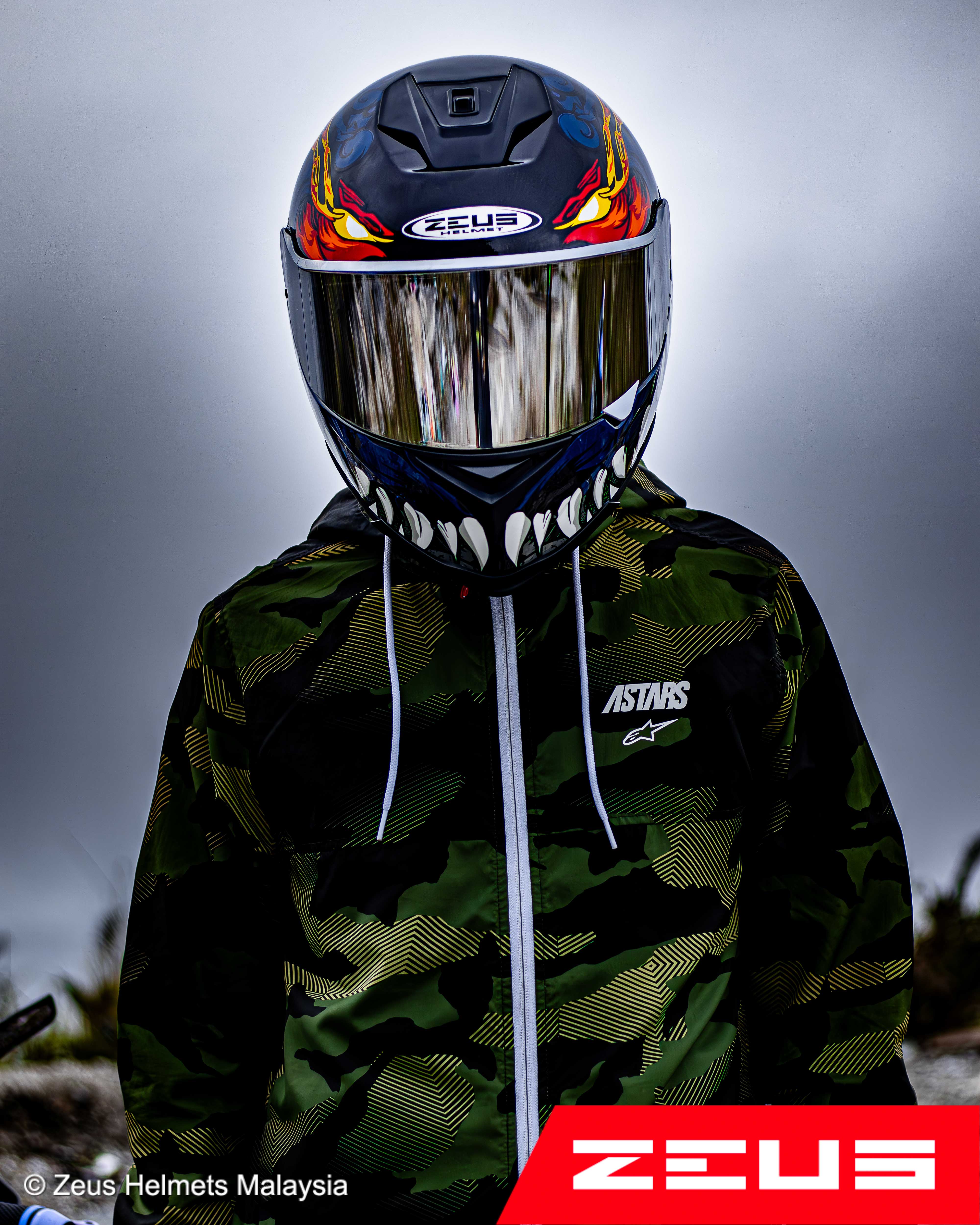 ZEUS HELMETS ZS-1900 FULL FACE HELMETS 2024 (COMES WITH SPOILER) | Shopee Malaysia