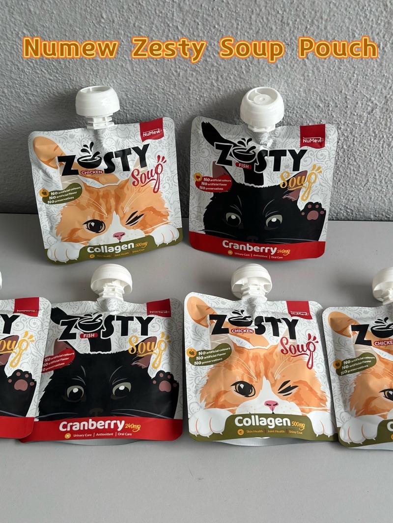 Numew Zesty Fish & Cranberry Cat Soup Pouch Hydrating Kidney Enhance ...