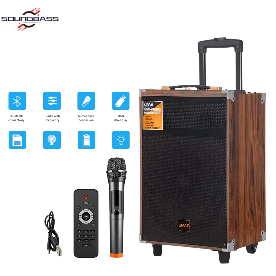 BAAB BQ8 JBR NDR P08 P44 P55 P66 300W Karaoke Trolley Party Portable Bluetooth Speaker Led ...