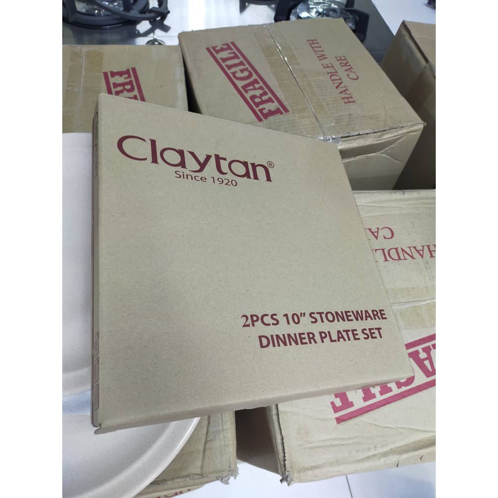 Claytan Round Plate Stoneware Dinner Plate Set (Beige) x 2pcs | Shopee ...