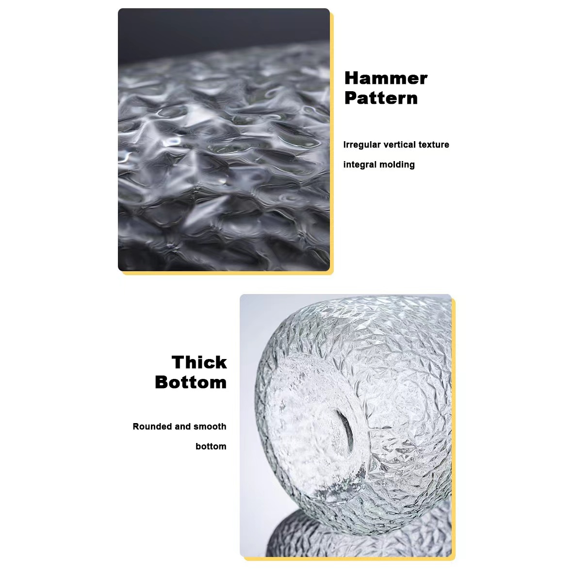 HAMMERED FINISH BOROSILICATE GLASS PITCHER BEVERAGE JUG WATER JAR WITH ...