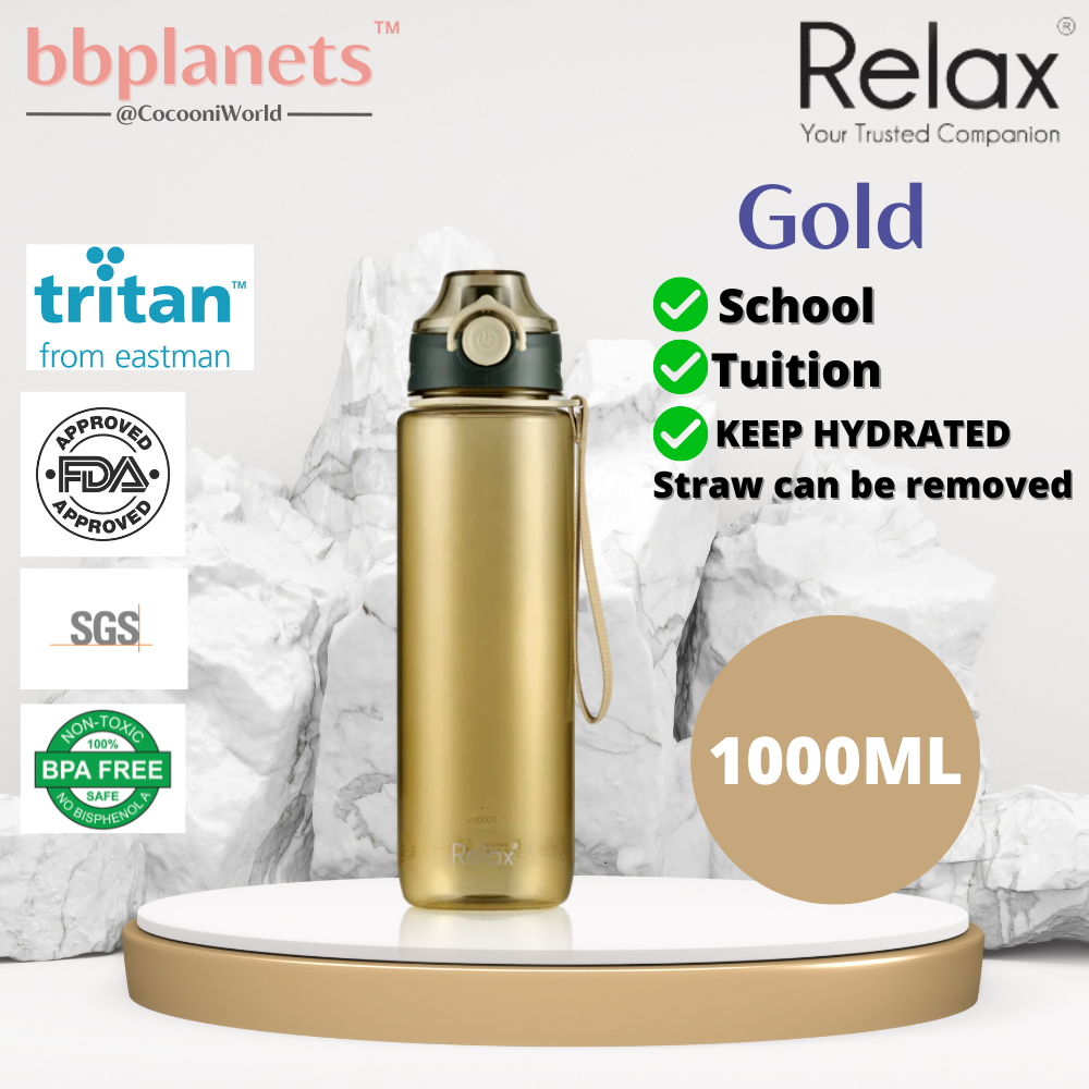 RELAX Kids Bottle 600ML 800ML 1000ML Tritan Water Bottle BPA Free School Water Bottle Tumbler ...