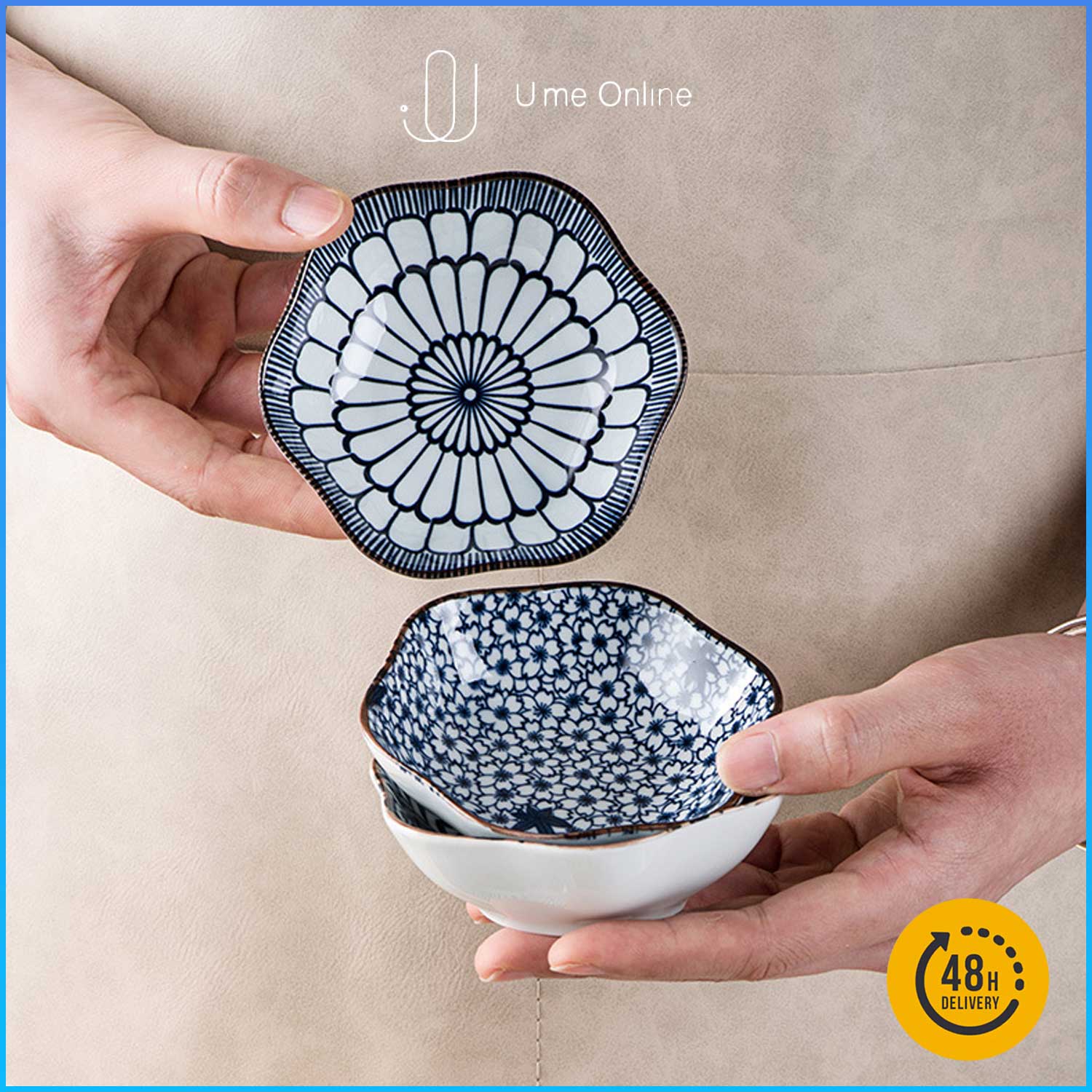 U.me Japanese Style Porcelain Bowl Tableware Gift Box Household Bowl ...