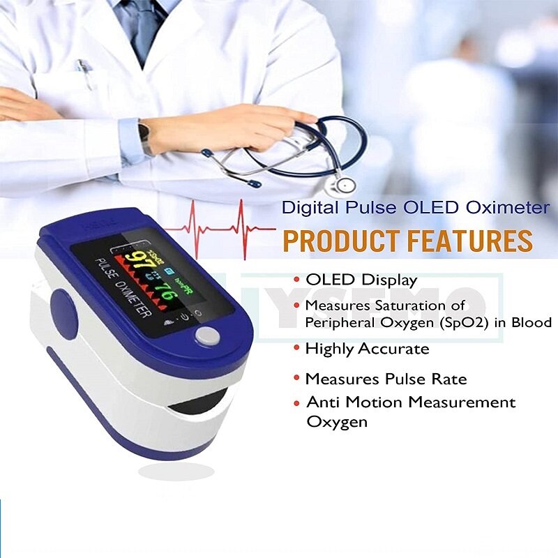 High Accuracy Pulse Oximeter-Blood Oxygen Saturation-Fingertip Rate H2 ...